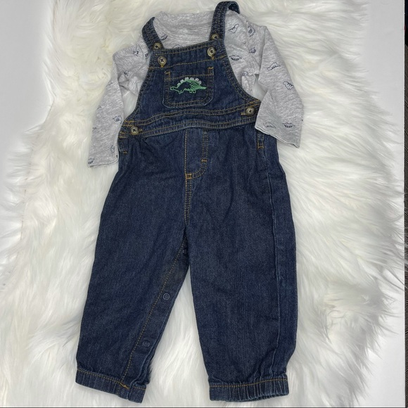 Carter's | Matching Sets | Dinosaur Denim Overalls 9m | Poshmark